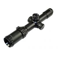 Sniper Compact 1-4X28mm Rifle Scope QTA W/E, RGB Etched Horseshoe Glass ...
