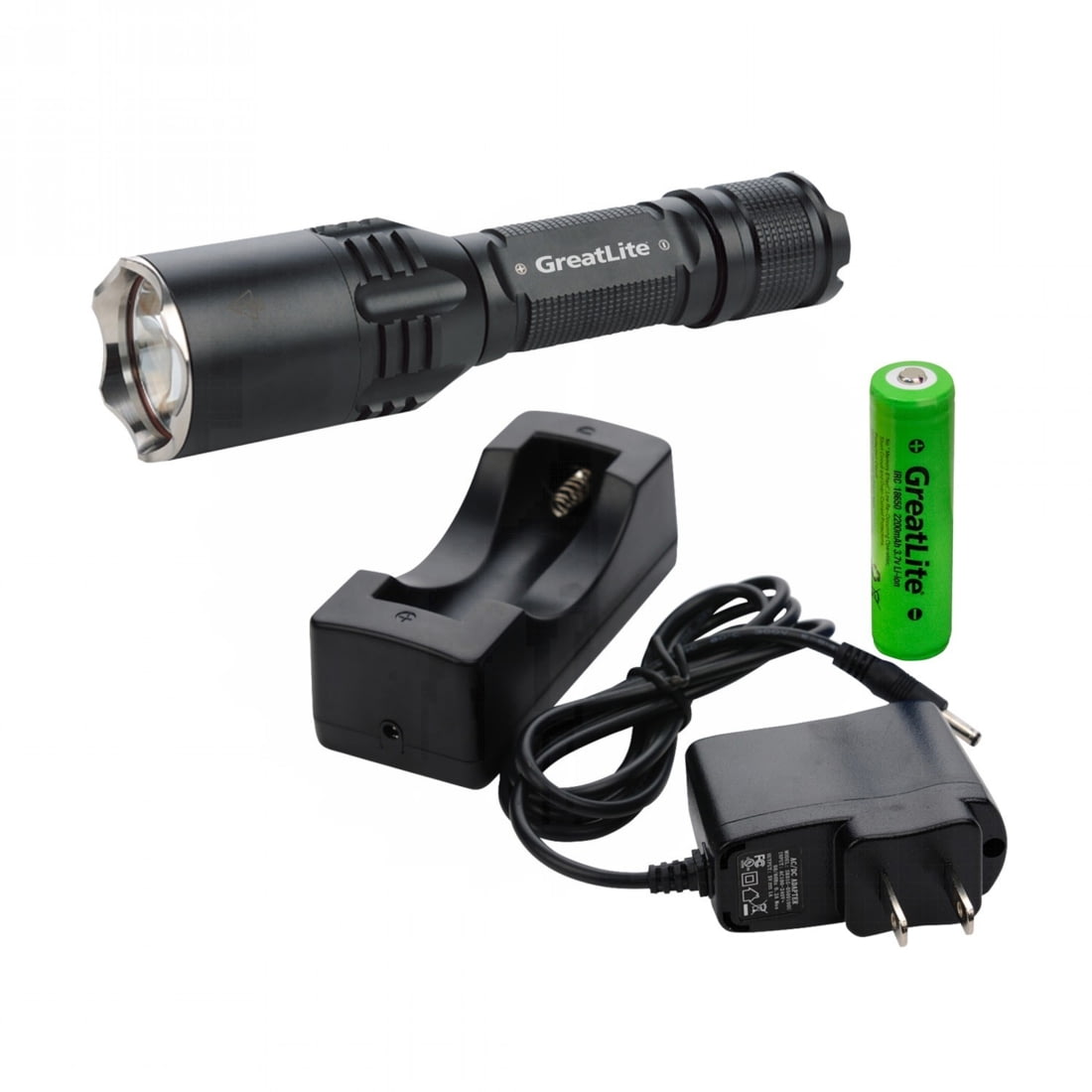 Greatlite Cree LED 400 Lumens Tactical Rechargeable Flashlight Kit ...