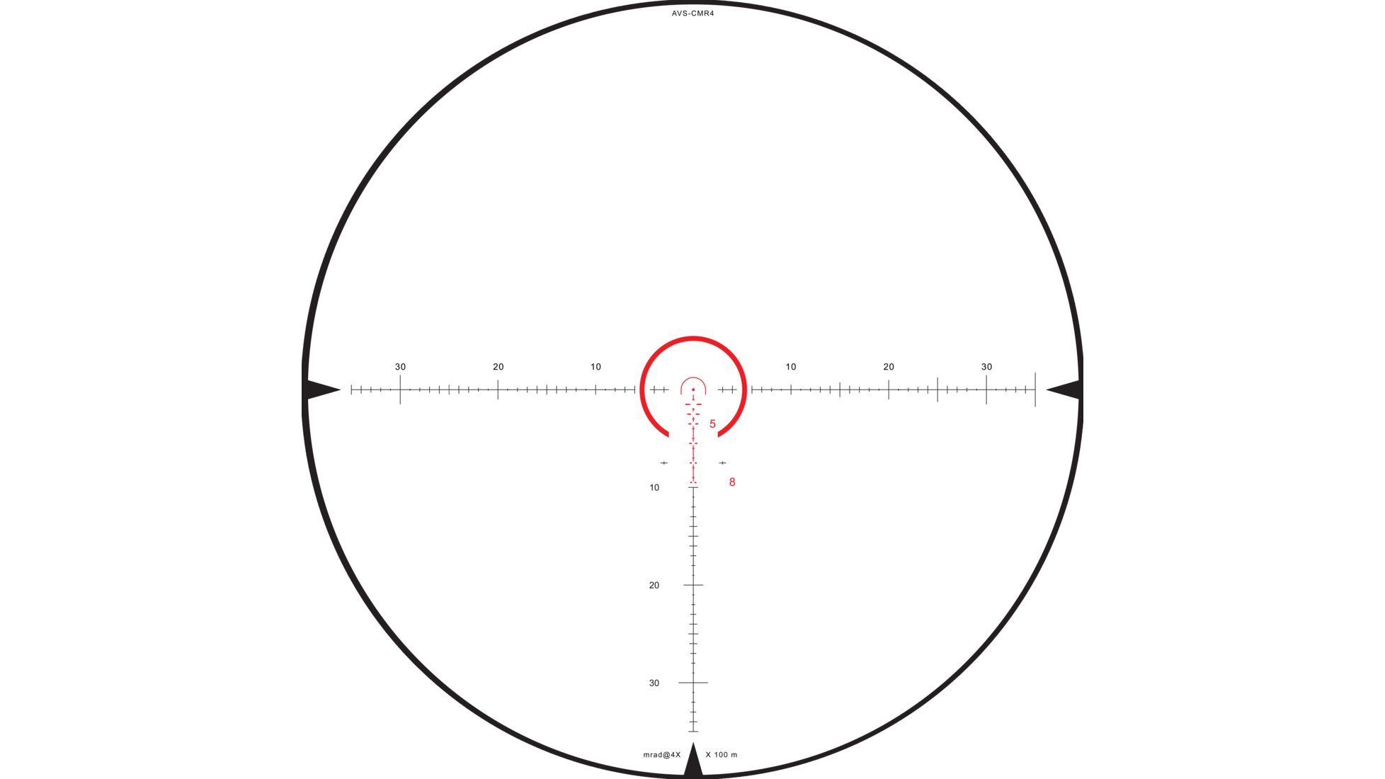 Hi-Lux Optics CMR4 1-4x24mm Rifle Scope w/ Illuminated CMR4 Ranging ...