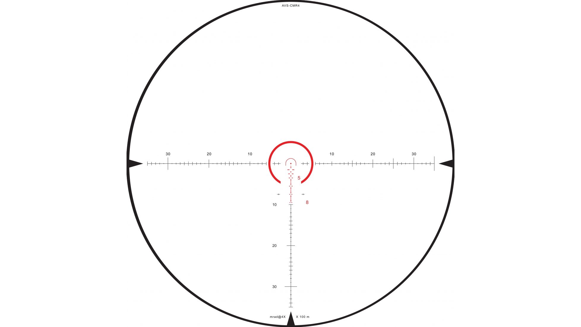 Hi-Lux Optics CMR4 1-4x24mm Rifle Scope w/ Illuminated CMR4 Ranging ...